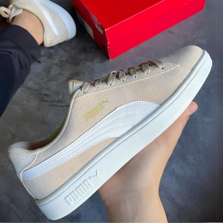 Tênis Puma Smash v2 BDP Feminino - Bege+Branco